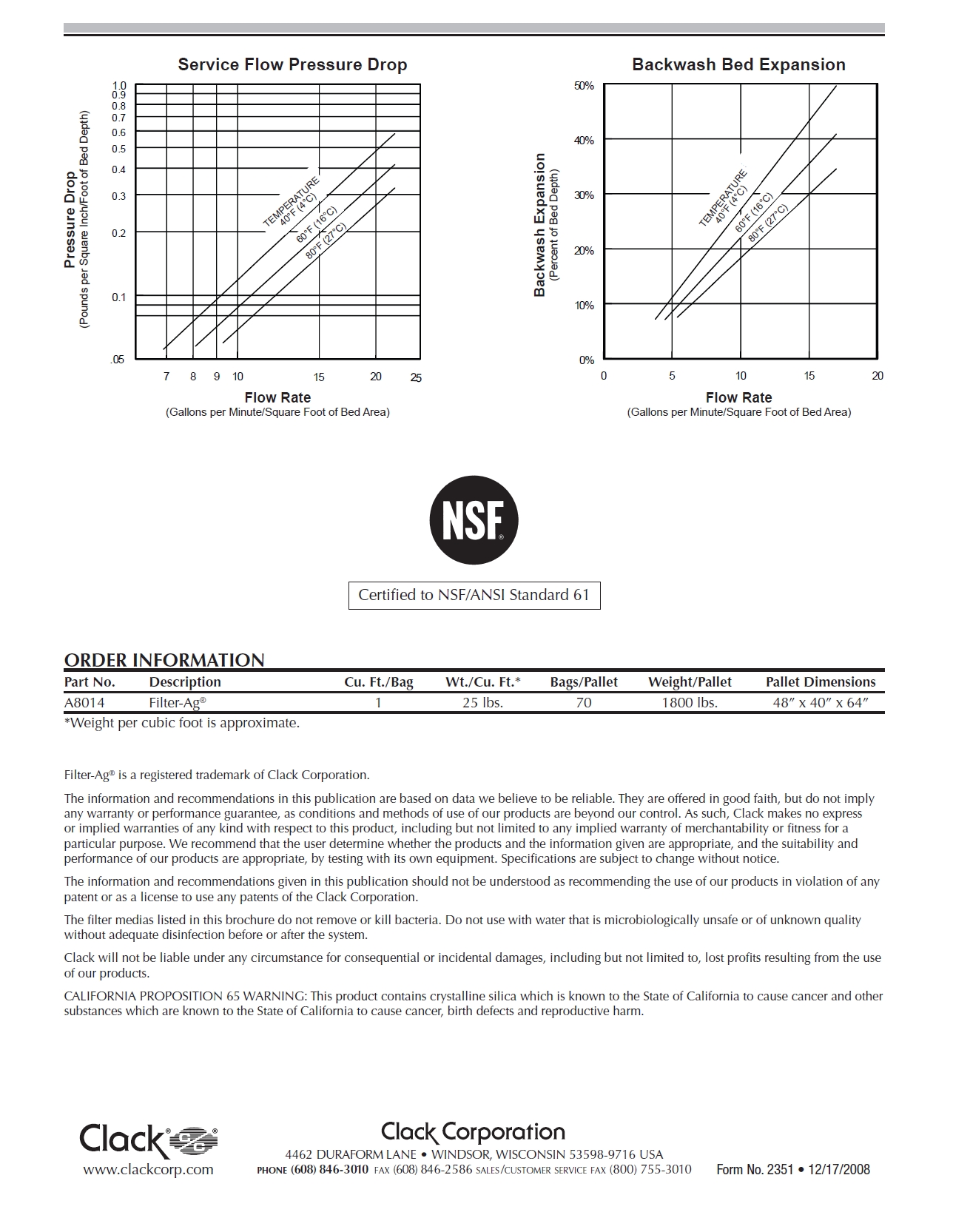 CLACK FILTER AG filtrējošais materiāls 28.3 l/maiss - WATEX